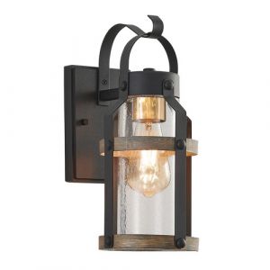 Glo Lighting | Brightstar L525 BLACK Metal with Clear Speckled Glass, IP54