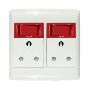 Glo Lighting | Crabtree 12301/123 Diamond 2x164-1 with Red Double Pole ...
