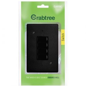 Glo Lighting | Crabtree 18013/428 Classic 4 Lever 1 Way Switch With ...