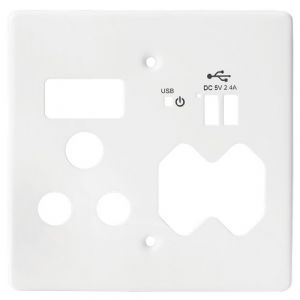 Glo Lighting | Crabtree 6532/101P 100x100, 4x4 combo socket, white