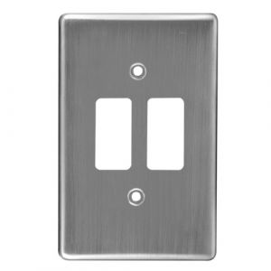 Glo Lighting | Crabtree 6542/511 Classic 2 Lever Steel Coverpate